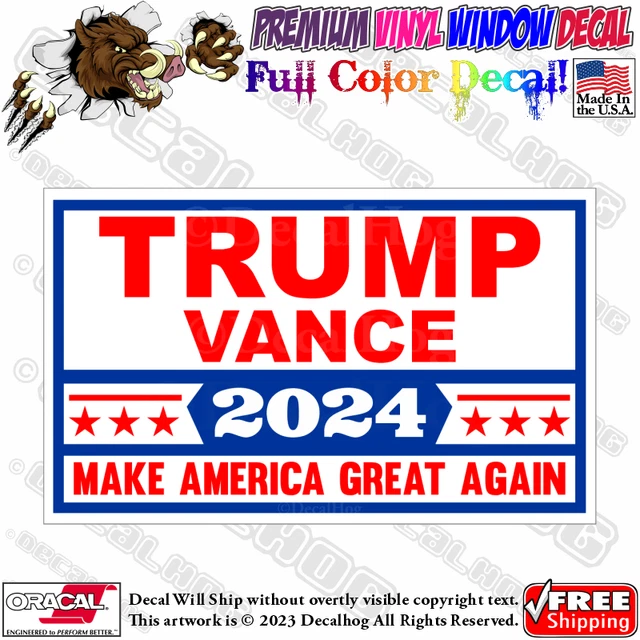 DONALD TRUMP JD Vance 2024 Full Color Car Truck Window Vinyl Decal Sticker. $2.69 - PicClick CA