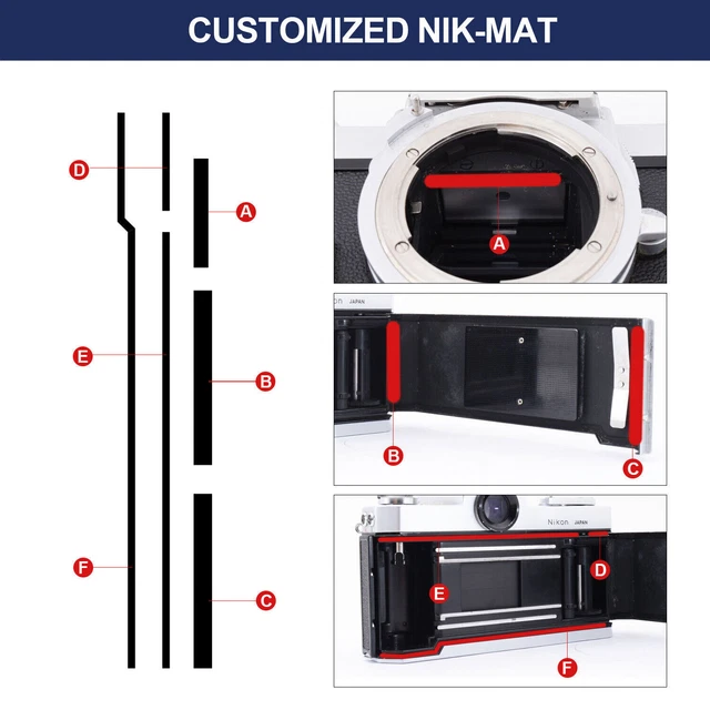 PRE-CUT CUSTOM LIGHT Seal Foam Sponge Kits For Nikon FM FM2 FE FE2 Film ...