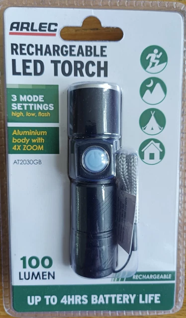 ARLEC 100 LUMEN Mini Rechargeable Torch £5.50 - PicClick UK