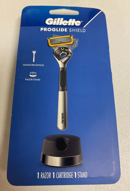 GILLETTE PROGLIDE SHIELD Signature Edition Razor Handle Stand & 1 ...