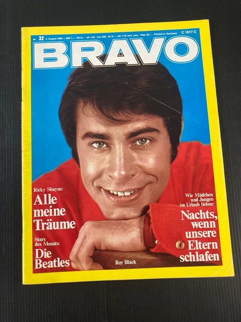 BRAVO 32/1969 BLACK Carpendale BEATLES POSTER Newman DAKTARI Gemma ...