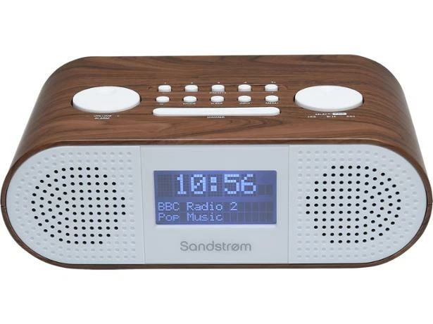 SANDSTROM S-DBTW18 DAB+/FM Bluetooth Clock Radio - Wood Finish - USB ...