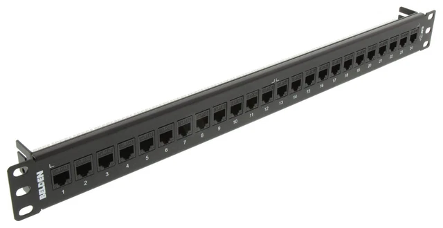 BELDEN (AX103253) CAT6+ KeyConnect Patch Panel, 24-port, 1U, Black $400 ...