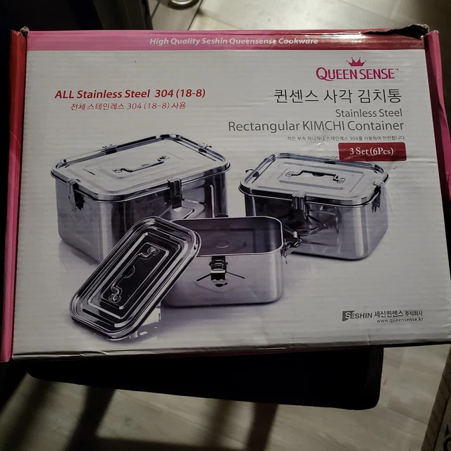 STAINLESS STEEL NESTING Food Storage kimchi container 3 set Zero Waste ...