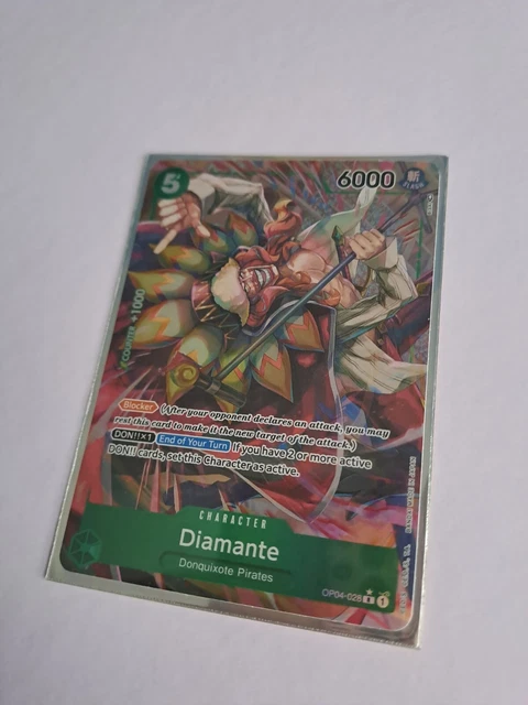 CARTE ENGLISH ONE Piece Card Game - Diamante OP04-028 Rare R Parallel Alt EUR 10,00 - PicClick FR