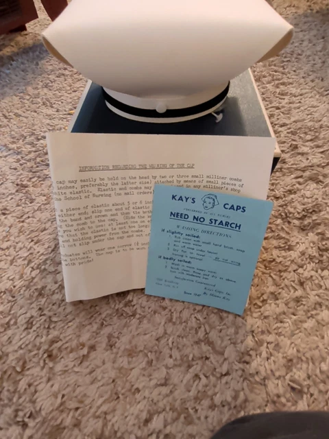 NURSE HAT VINTAGE Traditional White Nurse's Cap With Box & Info £44.56 ...