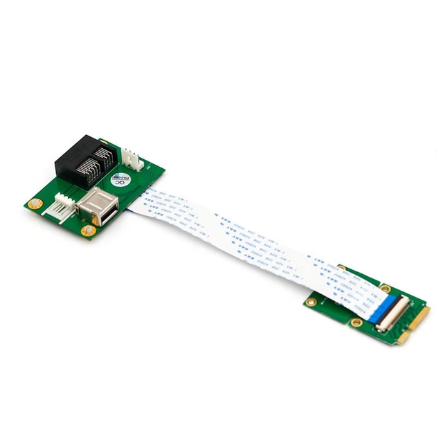 MINI PCI-E TO PCI-E Express 1X Extension Cord Adapter Card with USB ...