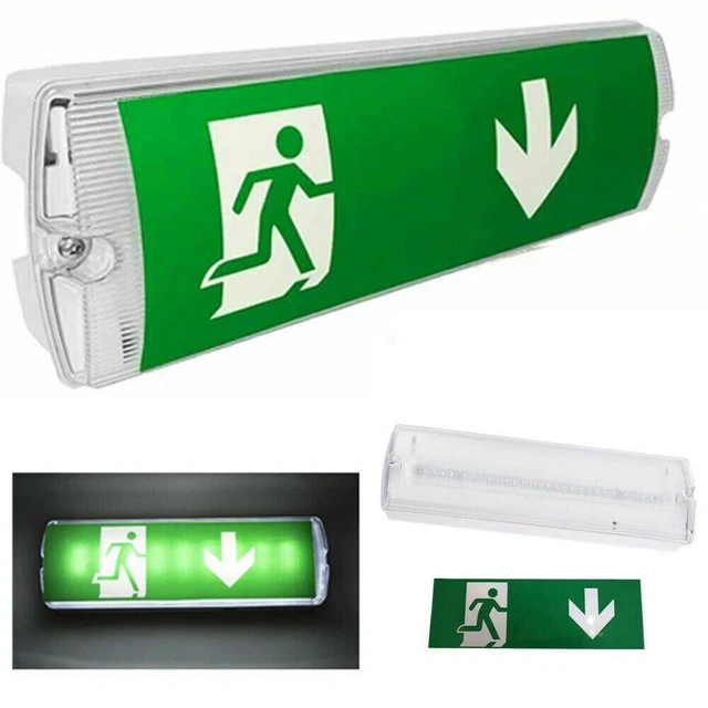 HOT LED EMERGENCY Light Bulkhead Exit Sign Ip65 Maintained Or Non ...