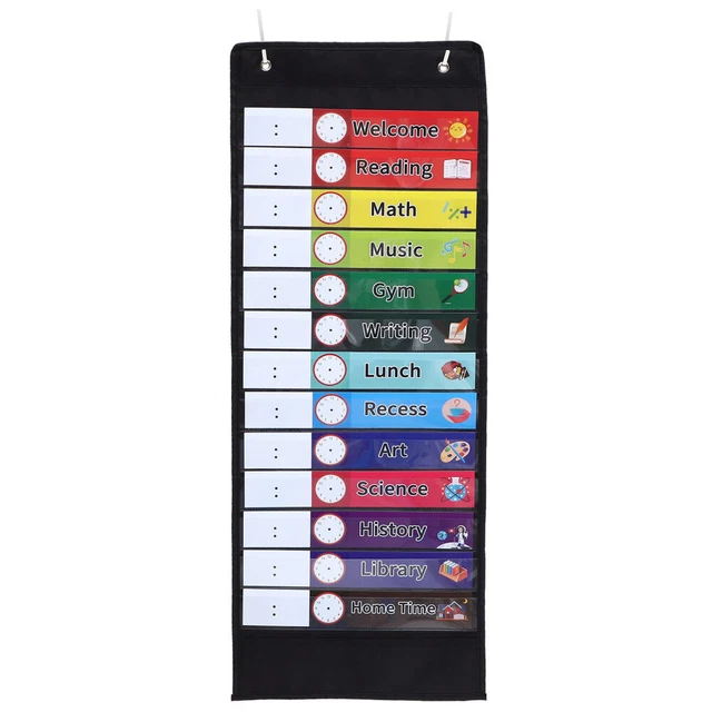 1 SET OF Daily Schedule Pocket Charts Class Schedule Chart Pocket Chart ...