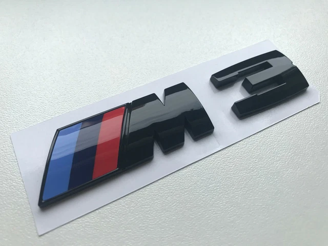 EMBLEM ZEICHEN SCHRIFTZUG Logo schwarz glänzend für bspw. BMW M3 EUR 49 ...