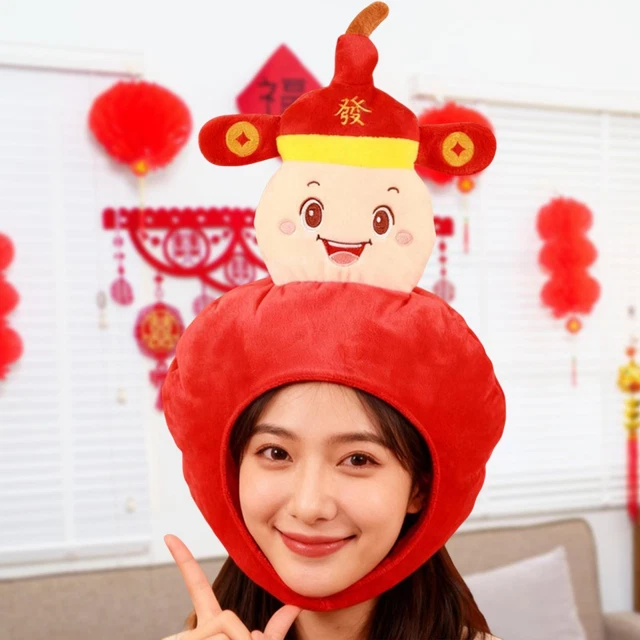 GOD OF WEALTH Gourd Plush Hat Costume Accessories for Carnival Spring ...