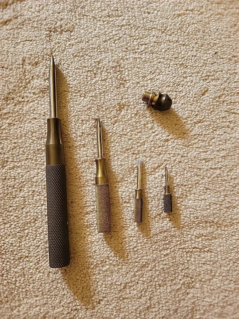 VINTAGE FREY CO 4 in 1 Nesting Flathead Screwdriver Set brass Made In ...