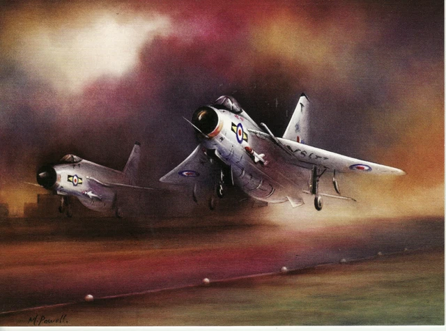 ENGLISH ELECTRIC RAF Lightning airfield take off Larger blank greeting ...