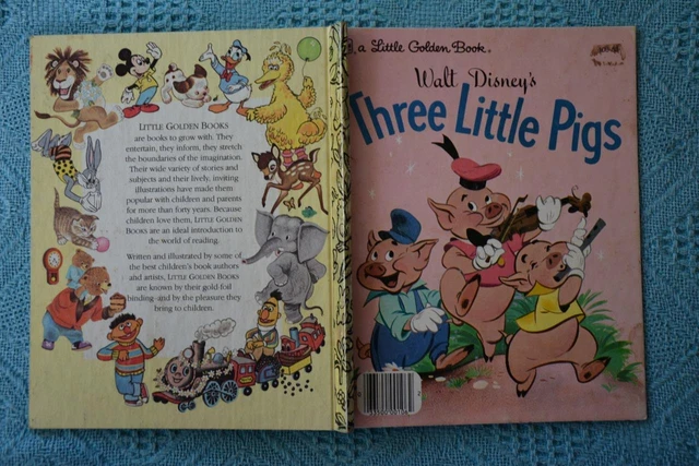 LITTLE GOLDEN BOOK: Walt Disney's THREE LITTLE PIGS #106-53 HARDCOVER ...