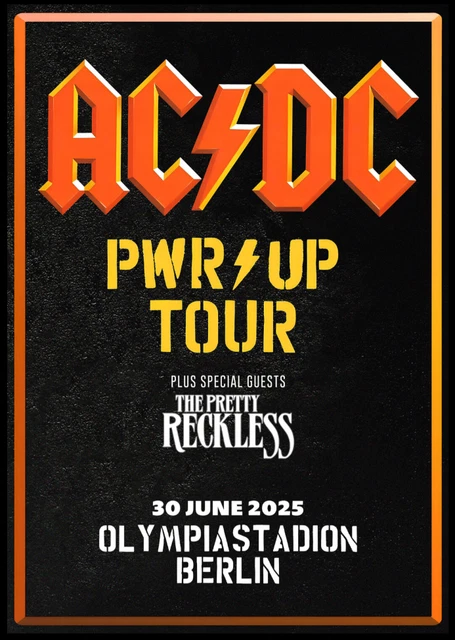 AC/DC POWER UP 2025 European Tour: BERLIN Olympiastadion Poster Print ...