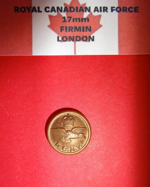 ROYAL CANADIAN AIR FORCE RCAF Uniform Button 17mm FIRMIN LONDON $0.99 ...