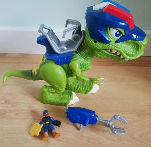 PLAYSKOOL HEROES CHOMP Squad Troopersaurus and Bobby with lights and ...