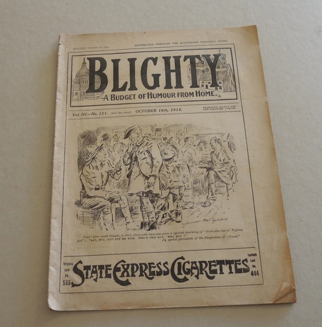WW1 MAGAZINE BLIGHTY A Budget Of Humour From Home October 16 1918 #3 £ ...