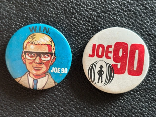 2 X JOE 90 Button Badges 25mm : Gerry Anderson Cult TV Series (Kellogs ...