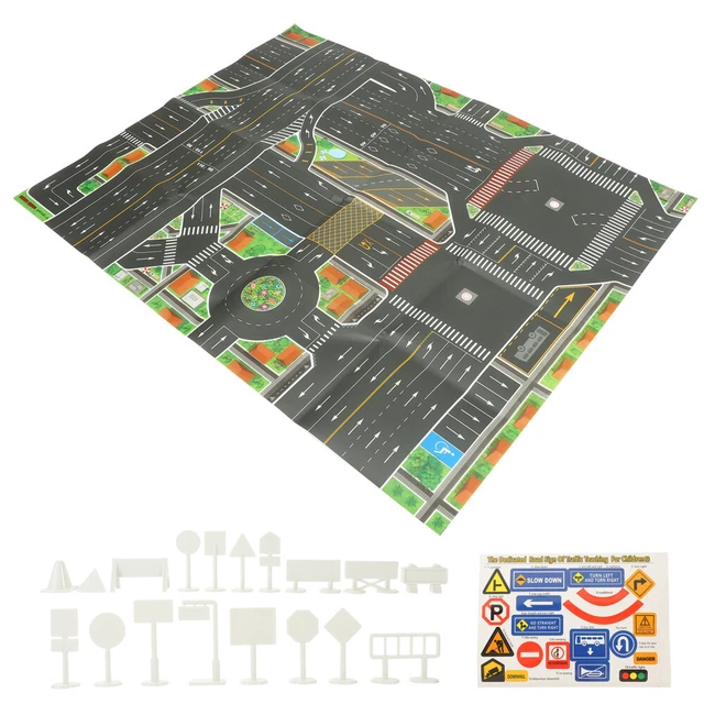 CARS TOYS MAP Game Mat Creative Road Sign Set Basic Signs Realistic ...