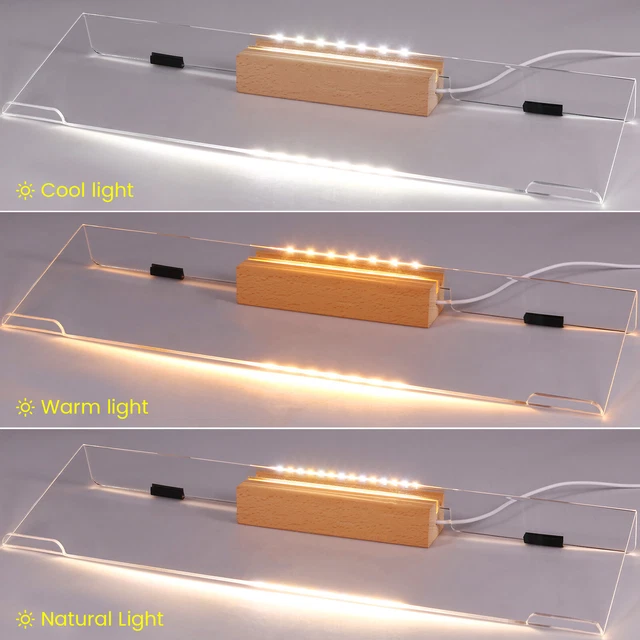 COMPUTER KEYBOARD HOLDER Clear Acrylic Tilted Keyboard Stand with LED ...