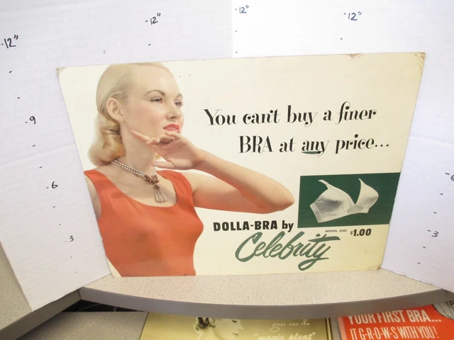 CELEBRITY DOLLA-BRA LINGERIE bra vtg blond pinup girl 1950s store ...