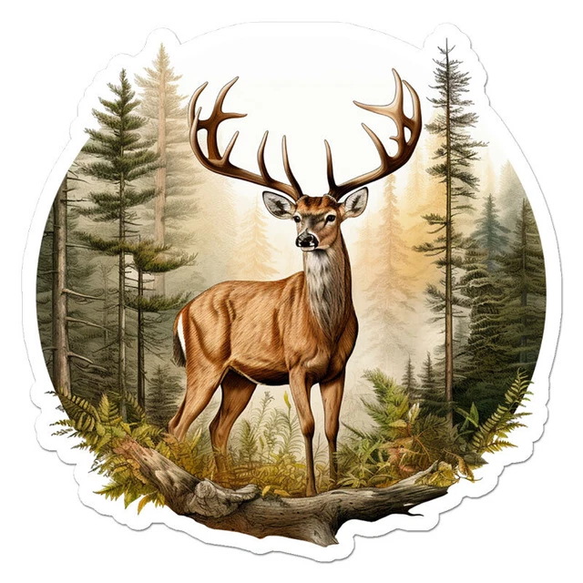 DEER BUCK FOREST, Vinyl Decal Sticker, Indoor Outdoor, 3 Sizes, #11990 ...