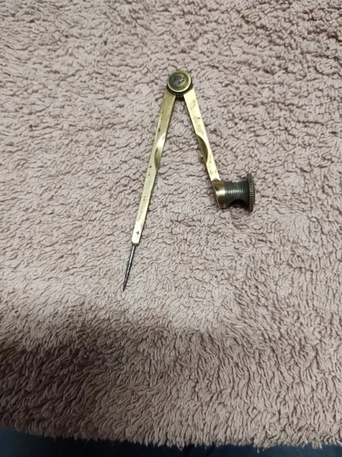 VINTAGE OLD SCHOOL Brass Drawing Compass Technical Draughtsman £4.99 ...