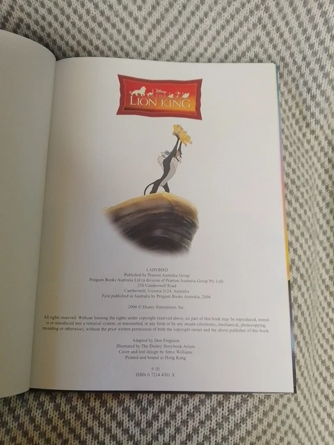 LION KING DISNEY Classic Book (Hardcover, 2004) Vintage $27.19 ...