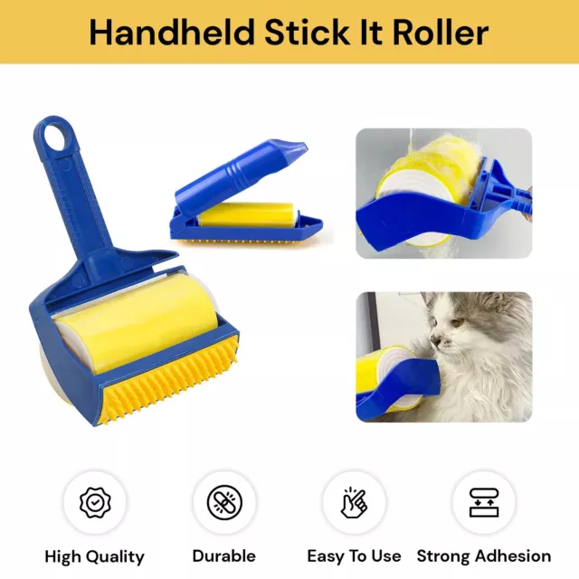 REUSABLE STICKY BUDDY Picker Cleaner Lint Roller Pet Hair Remover Brush ...