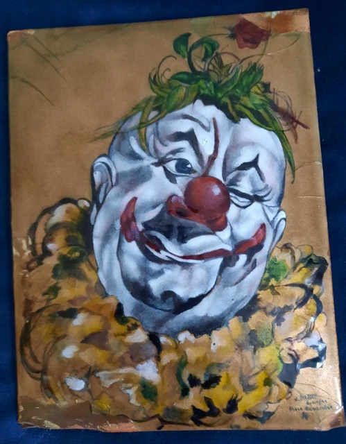 PLAQUE EMAILLÉE , Emaux Limoges, clown , signé L. DADAT N° 1/8 EUR 45 ...