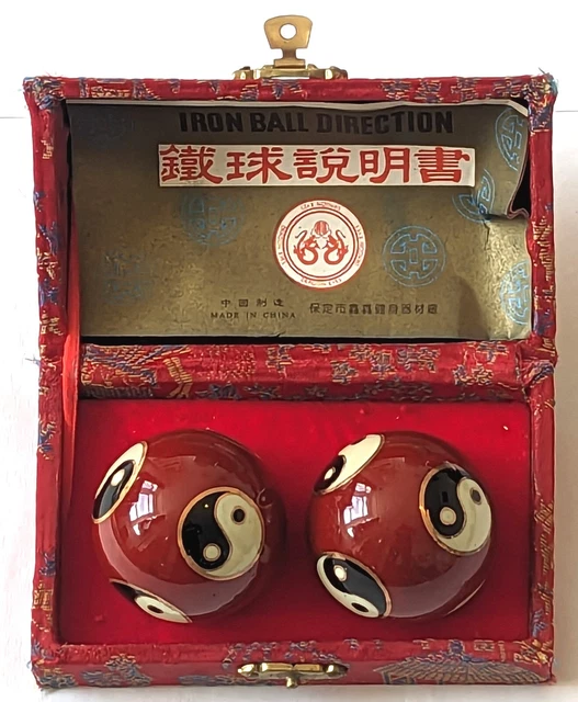 CHINESE BAODING IRON Ball Direction Chime Balls (Yin/yang design, Boxed ...