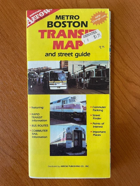 VINTAGE BOSTON METRO Transit Map and Street Guide 1988 Foldout Map £31. ...