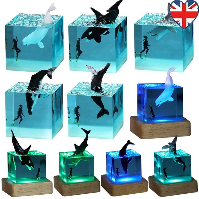 OCEAN ANIMAL CUBE Decor 5cm Beluga Killer Whale Megalodon for Desktop ...