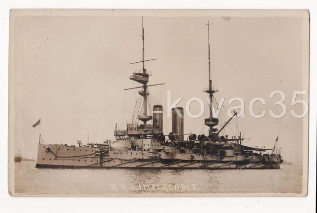 WW1, HMS IMPLACABLE, RP - Royal Navy BATTLESHIP (Dardanelles/ Gallipoli ...
