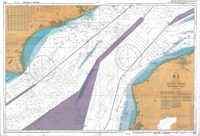 ADMIRALTY 1892 ENGLISH Channel Dover Strait Western Part Chart Map ...
