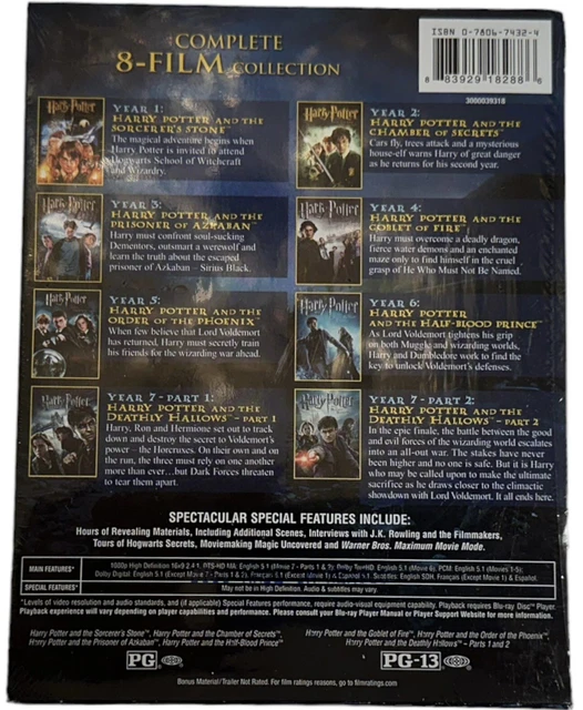 HARRY POTTER: COMPLETE 8-Film Collection Blu-ray Disc Box Set - NEW ...