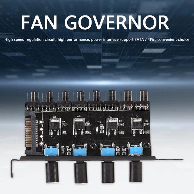 CPU PC CASE 8 Channels Cooling Fan HUB Chassis 4 Knob Radiator Speed Controller EUR 9,74 ...