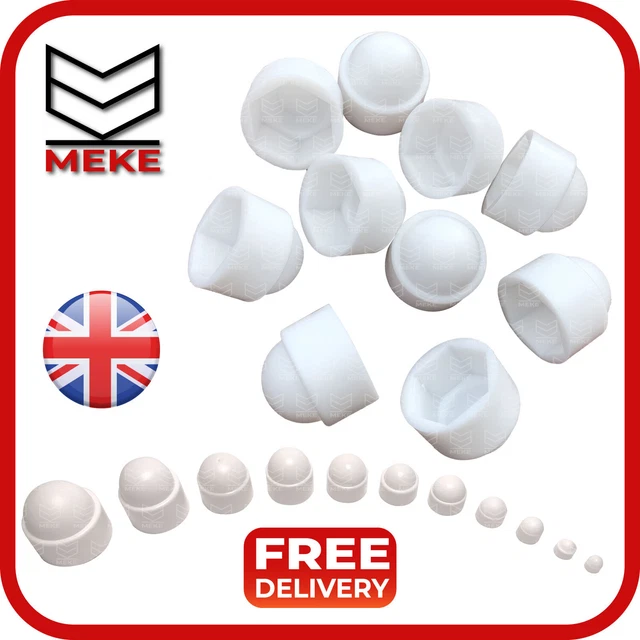 M4 M5 M6 M8 M10 M12 M14 M16 M18 M20 M24 White Plastic Dome Nut Bolt Cap ...