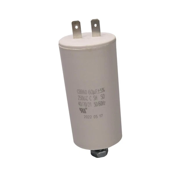 60MFD MOTOR RUN Capacitor 250VAC 250V AC 60uF 60 uF MFD CBB60 W/Fix ...