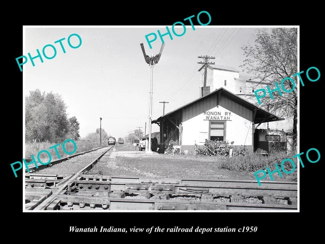 OLD LARGE HISTORIC PHOTO OF WANATAH INDIANA THE RAILROAD DEPOT STATION c1950 $9.00 - PicClick AU
