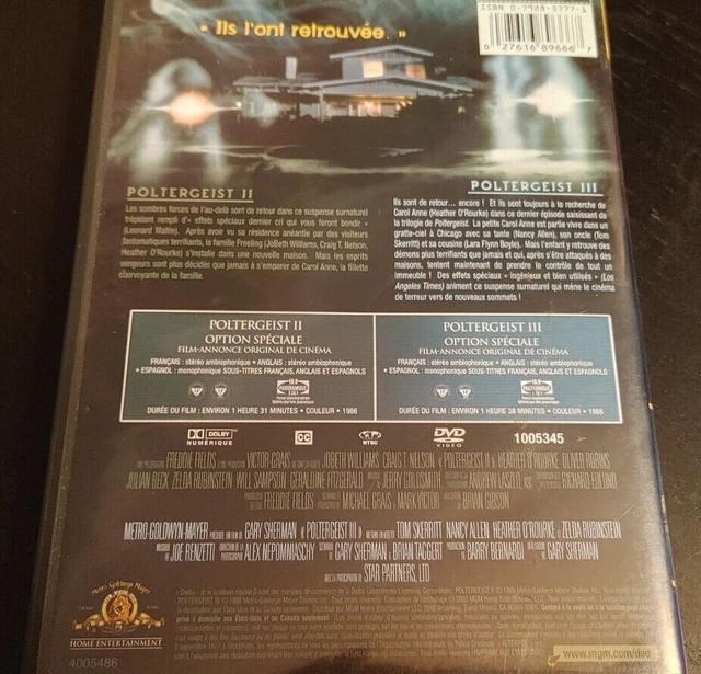 POLTERGEIST II / Poltergeist III DVD 2 and 3 horror bilingual $8.24 ...