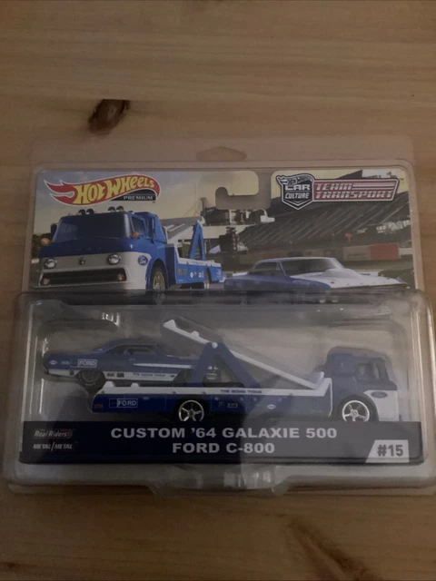 HOT WHEELS PREMIUM Team Transport 15 CUSTOM 64 GALAXIE 500 FORD C-800 ...