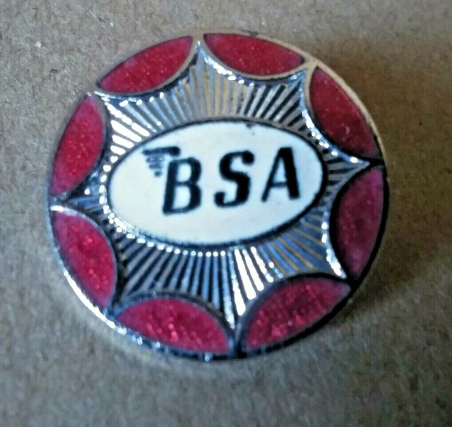 BSA VINTAGE MOTORCYCLE Badge. c 1960`s Used Raised/Embossed Face. Not ...