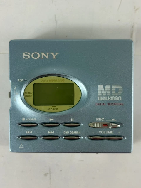 SONY MZ-R91MD WALKMAN Portable Mini Disc Player - Blue DAMAGED #232 £14 ...