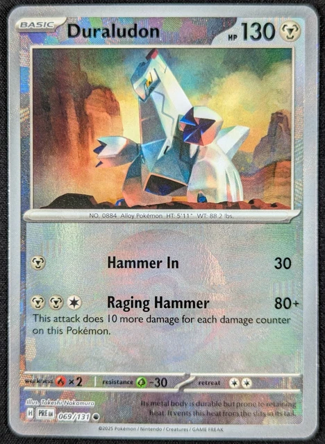 DURALUDON POKE BALL 2025 Prismatic Evolutions Holo Pokemon Card 069/131 ...