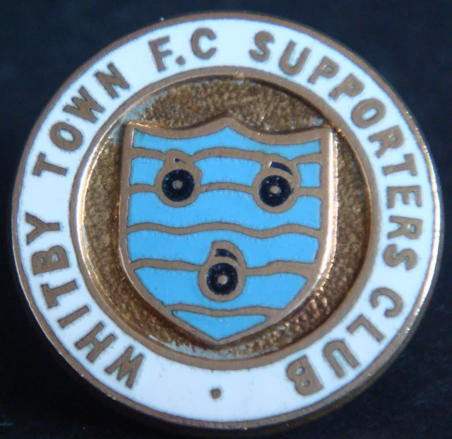 WHITBY TOWN FC Rare vintage SUPPORTERS CLUB Badge Brooch pin In gilt ...