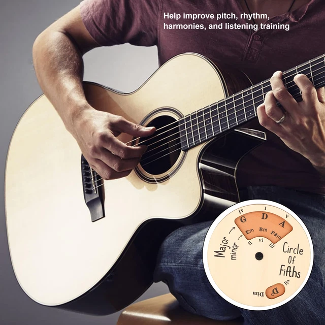 WOODEN MELODY TOOL Round Circle Of Fifths Wheel Melody Chord Tool For ...