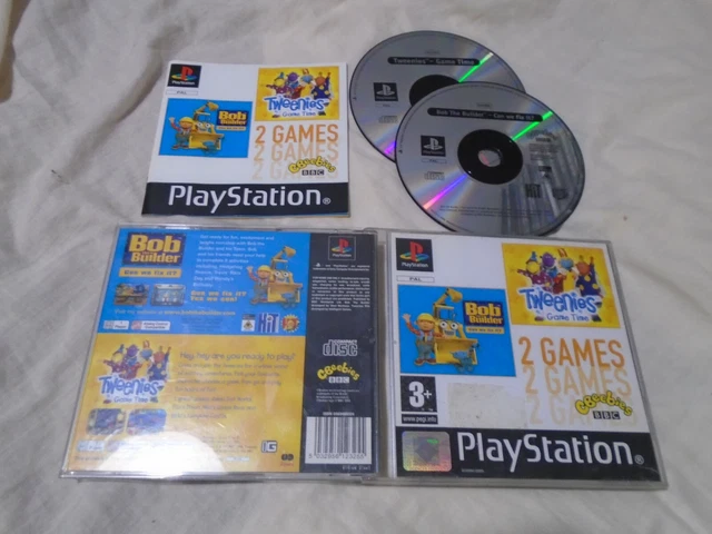 BOB THE BUILDER / Tweenies double PS1 (COMPLETE) Sony PlayStation black ...