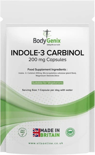 INDOLE-3 CARBINOL CAPSULES 200mg Hormonal Balance Immunity Vegan ...